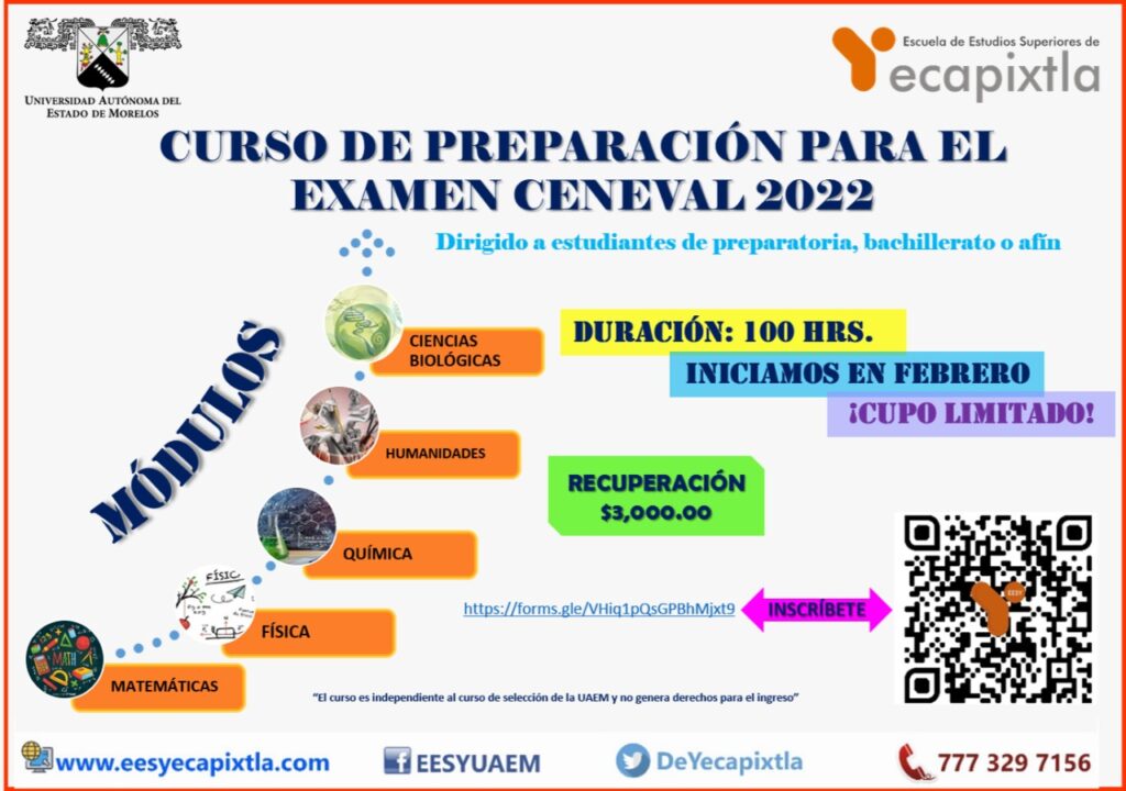 Curso de preparación para examen CENEVAL 2022 - Escuela de Estudios Superiores de Yecapixtla ...
